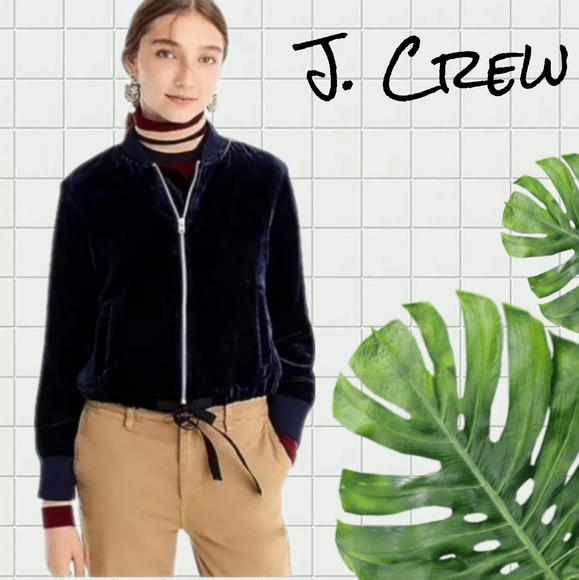 J. Crew | Jackets & Coats | J Crew Velvet Bomber Jacket | Poshmark